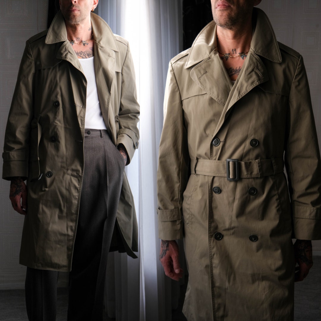 Vintage USMC All Weather Pewter Shade Double Breasted Trench Coat W ...