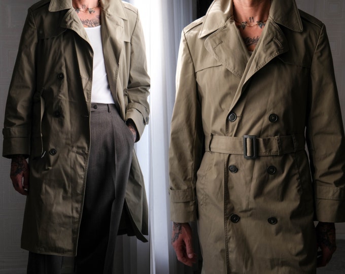 Vintage USMC All Weather Pewter Shade Double Breasted Trench Coat W ...