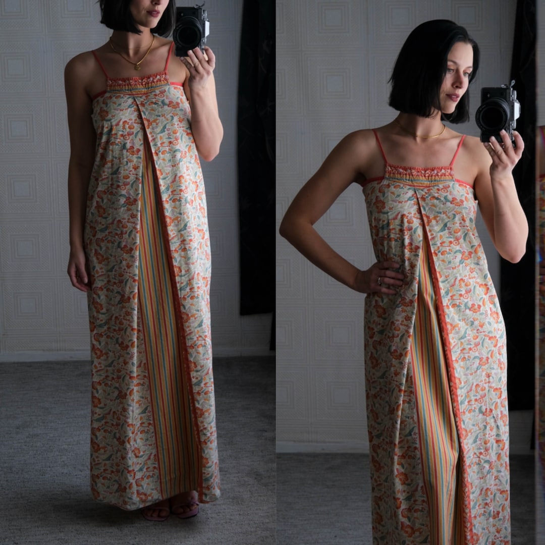 Vintage 70s KENZO JAP 1976 "dress of the Year" Batik Botanical ...