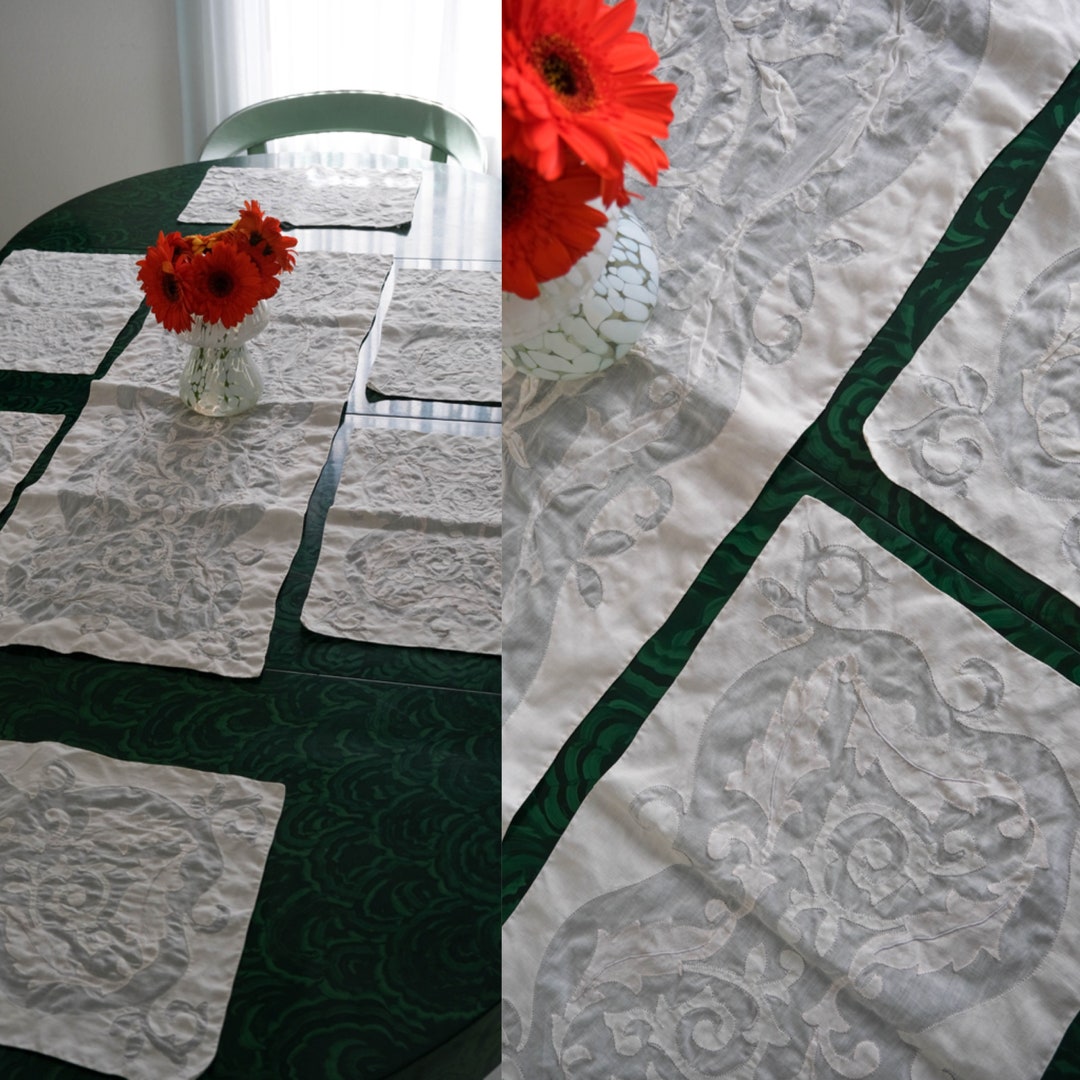 Vintage Antique Linen Embroidered & Hand Made Table Linens Set | Place ...