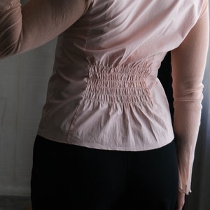 Vintage IMPATTO COLLECTION Light Pink Poplin Button up Shirt W/ Mesh ...