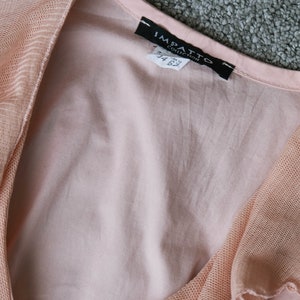 Vintage IMPATTO COLLECTION Light Pink Poplin Button up Shirt W/ Mesh ...