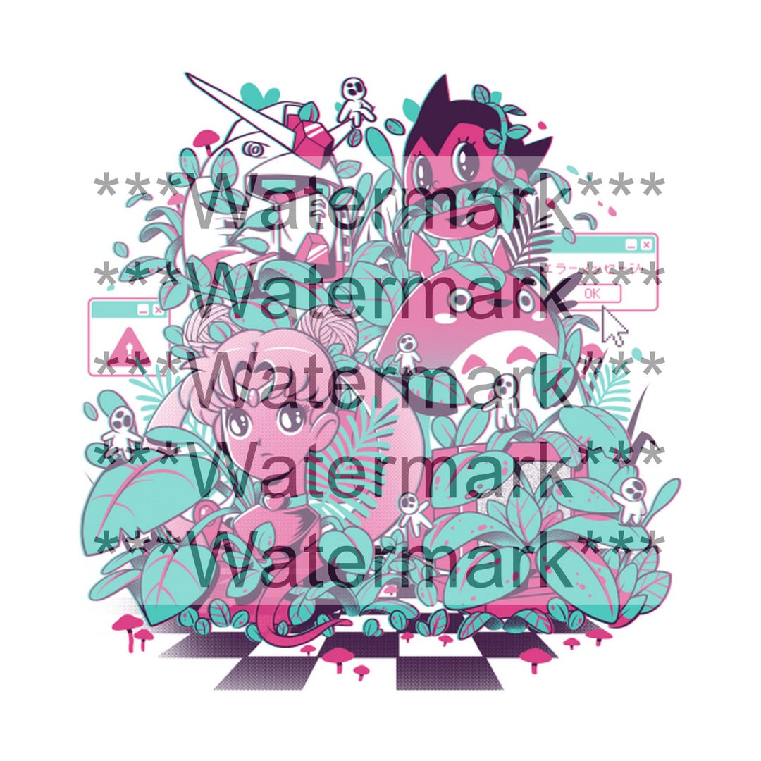 Anime Vaporwave PNG | 90s Japanese Aesthetic Clipart | Digital Download ...