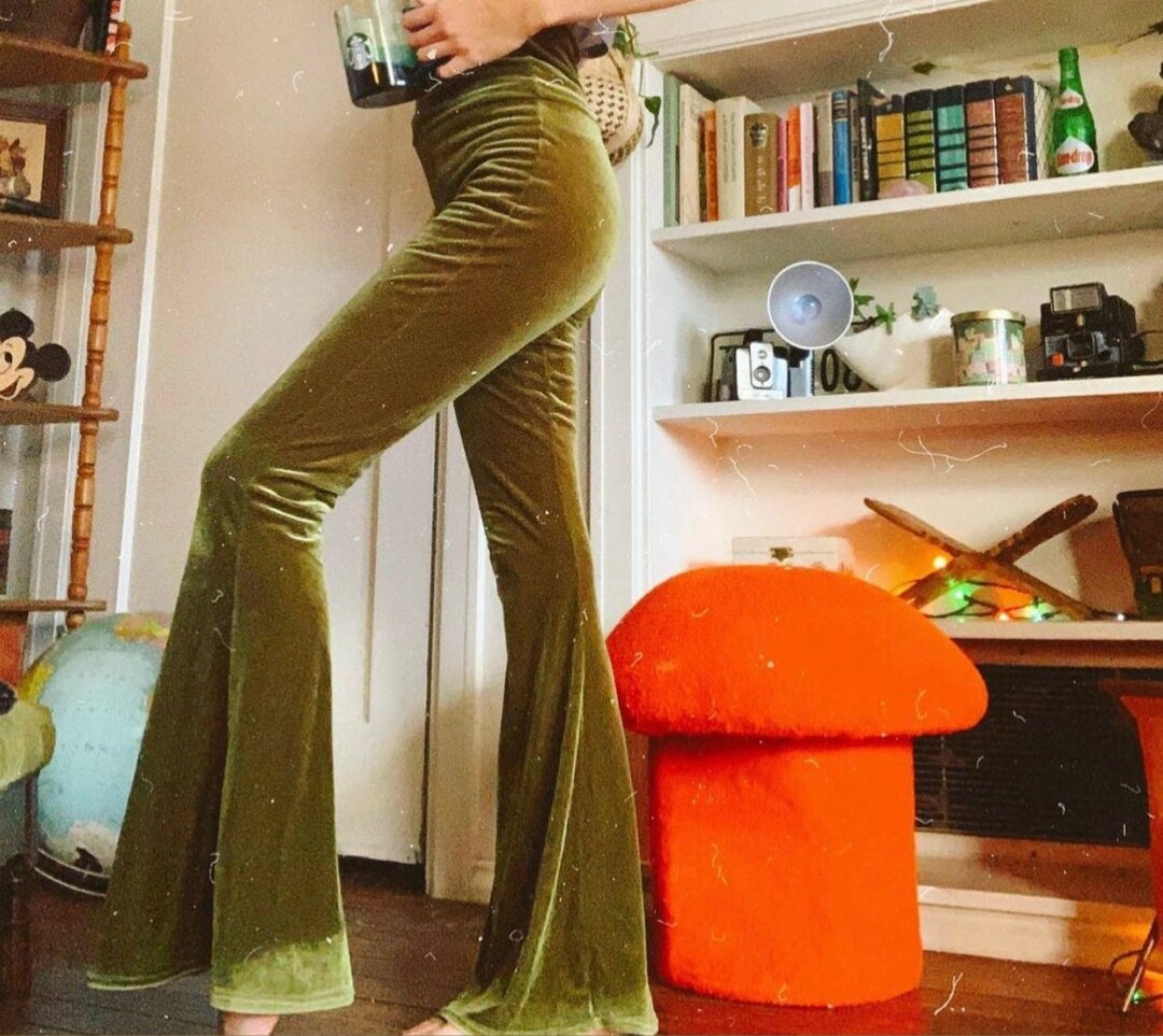 Solid Velvet Bells, Bell Bottoms, Flares, Stretchy Pants, Hippie, Boho ...