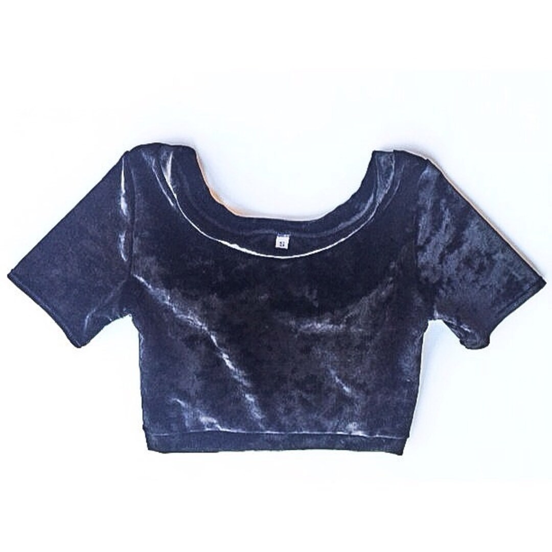 Crushed Velvet Short Sleeve Crop - Etsy