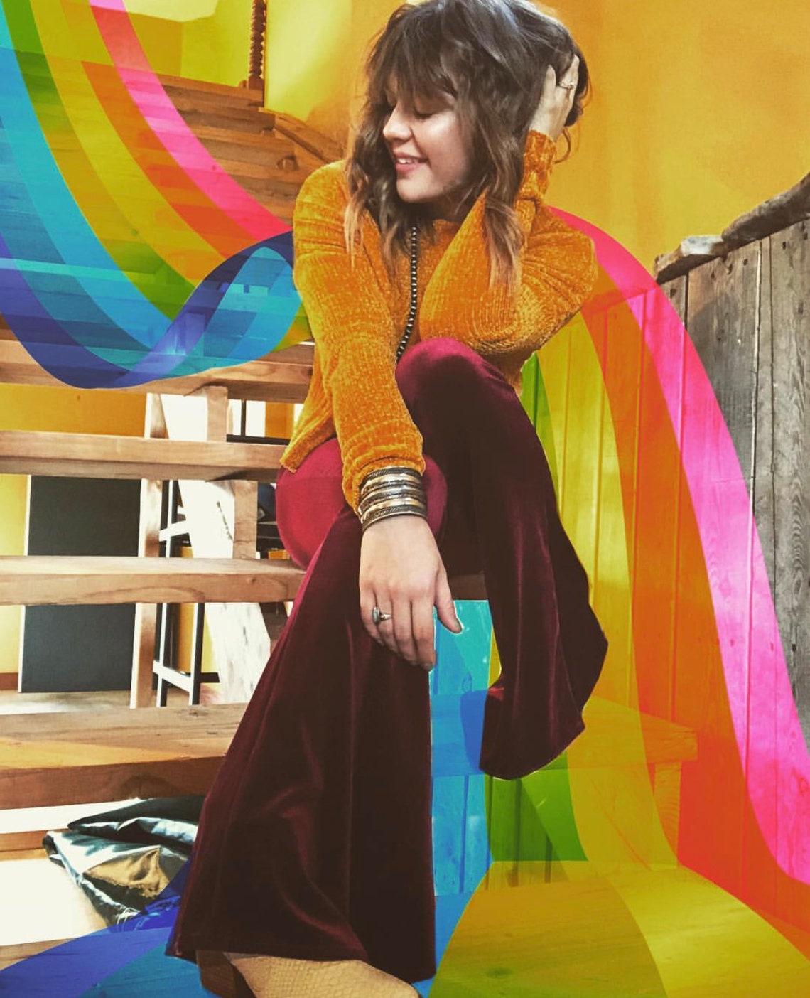 Solid Velvet Bells, Wine, Burgundy, Red, Bell Bottoms, Velvet Pants ...