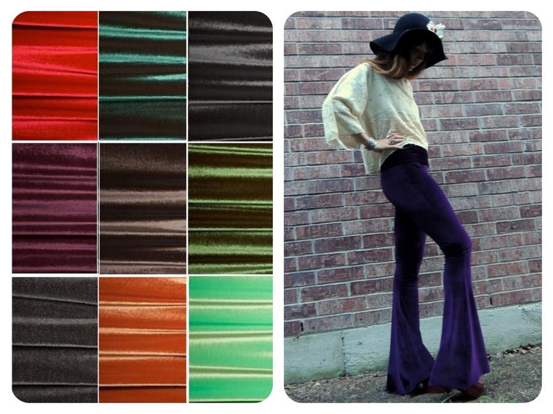 Solid VELVET BELLS Hippie, High Waisted, Retro, Bohemian, Flares - Etsy