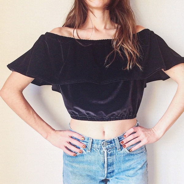 Velvet Cropped Top - Etsy