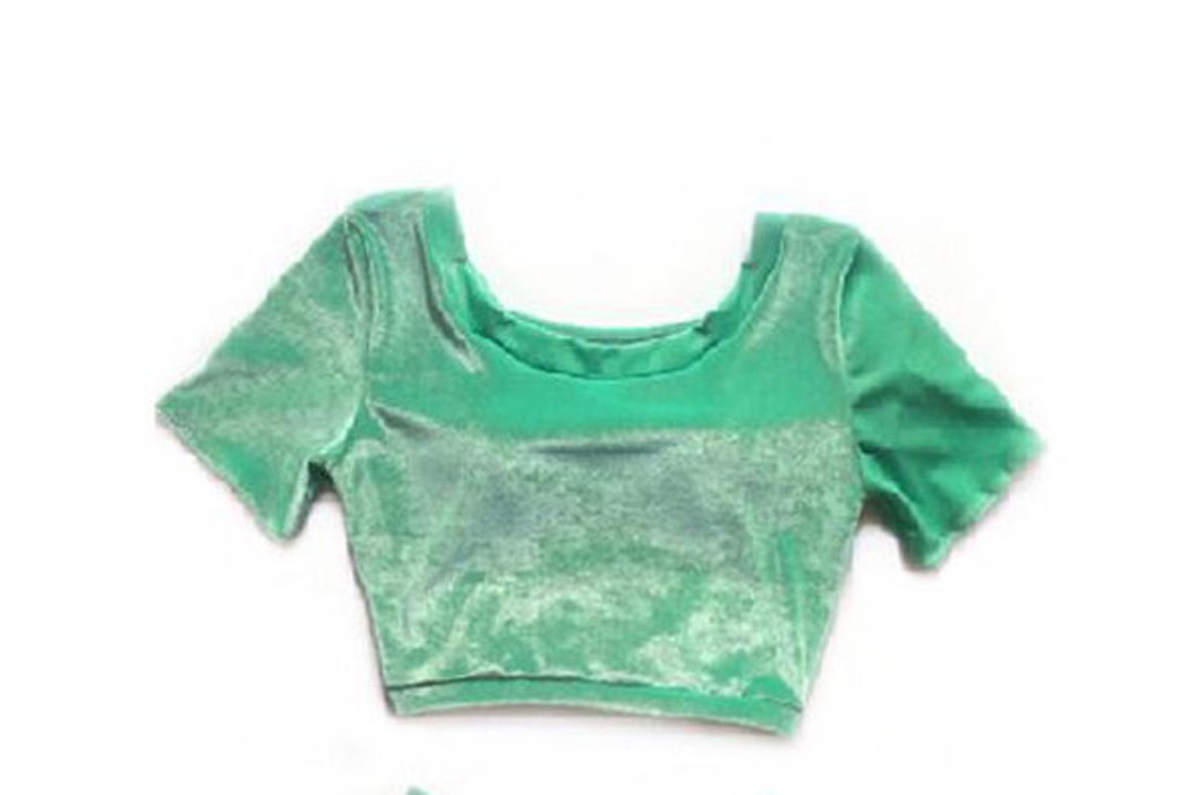 Short Sleeve Velvet Crop - Etsy