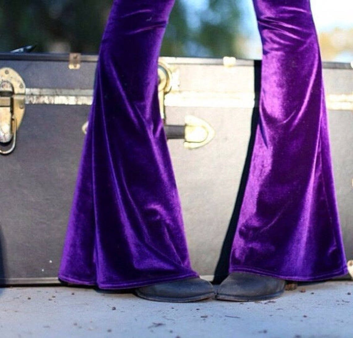 Solid Velvet Bells, High Waisted, Festival Clothing, Flares, Bell ...