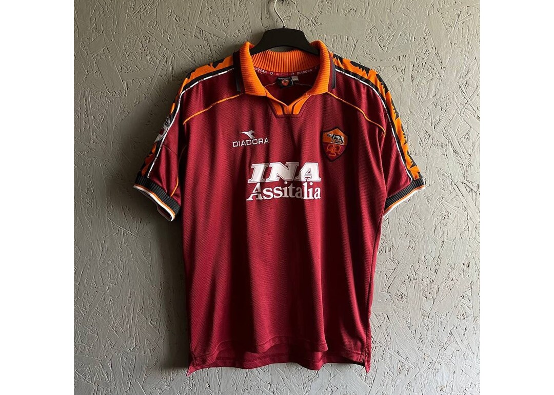 AS Roma 1998/1999 Home Retro Football Kit Maglia Calcio Soccer Jersey ...