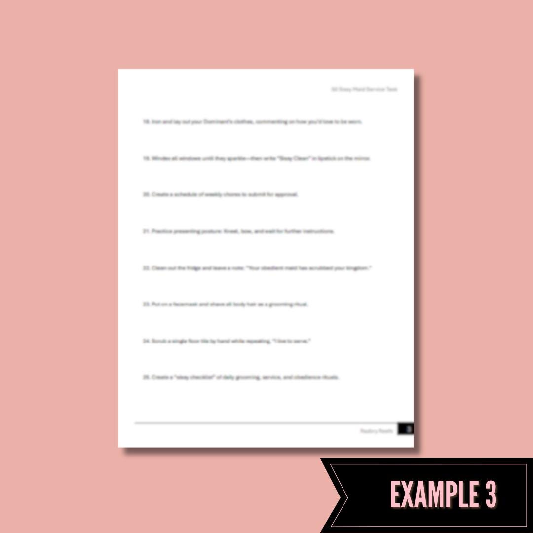 50 Sissy Maid Service Tasks: Feminization Obedience List (digital ...