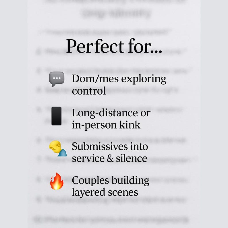 30 Objectification Tasks & Phrases | BDSM Printable for Verbal Play ...