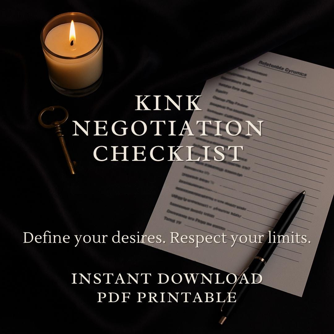 Kink Negotiation Checklist PDF | BDSM Communication Tool | Printable Scene Planning Sheet ...