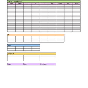 CNA/PCT 12 PT Worksheet - Etsy