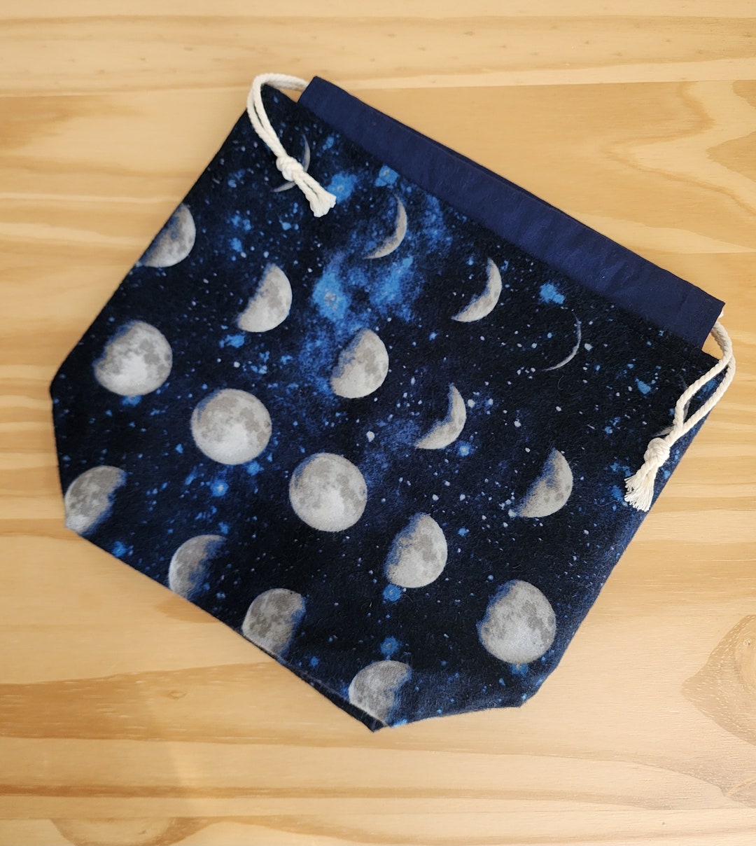 Medium Phases of the Moon Project Bag Soft Flannel Craft Organization ...