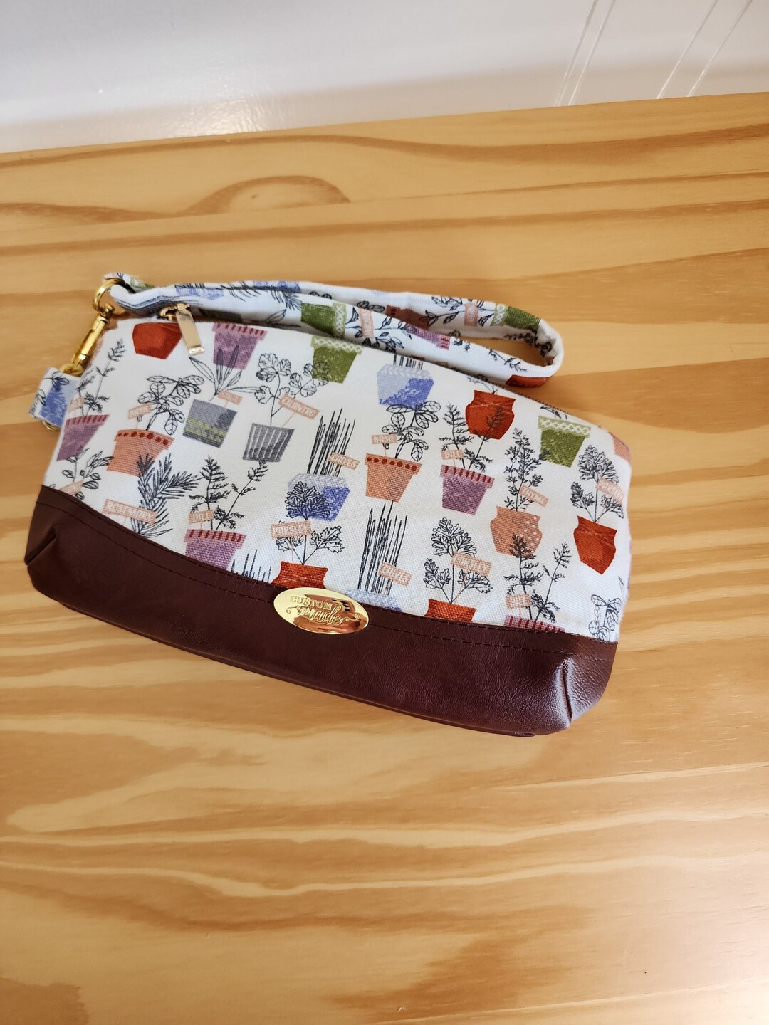 Garden Pouch With Wrist Strap; Wristlet With Potted Plants - Etsy