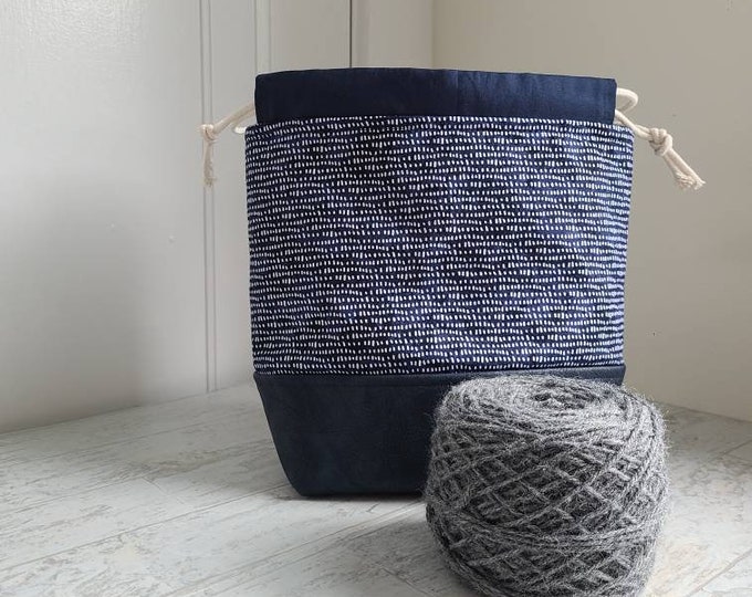 Medium Navy Blue Project Bag for Knitting, Crochet, and Needlework - Etsy