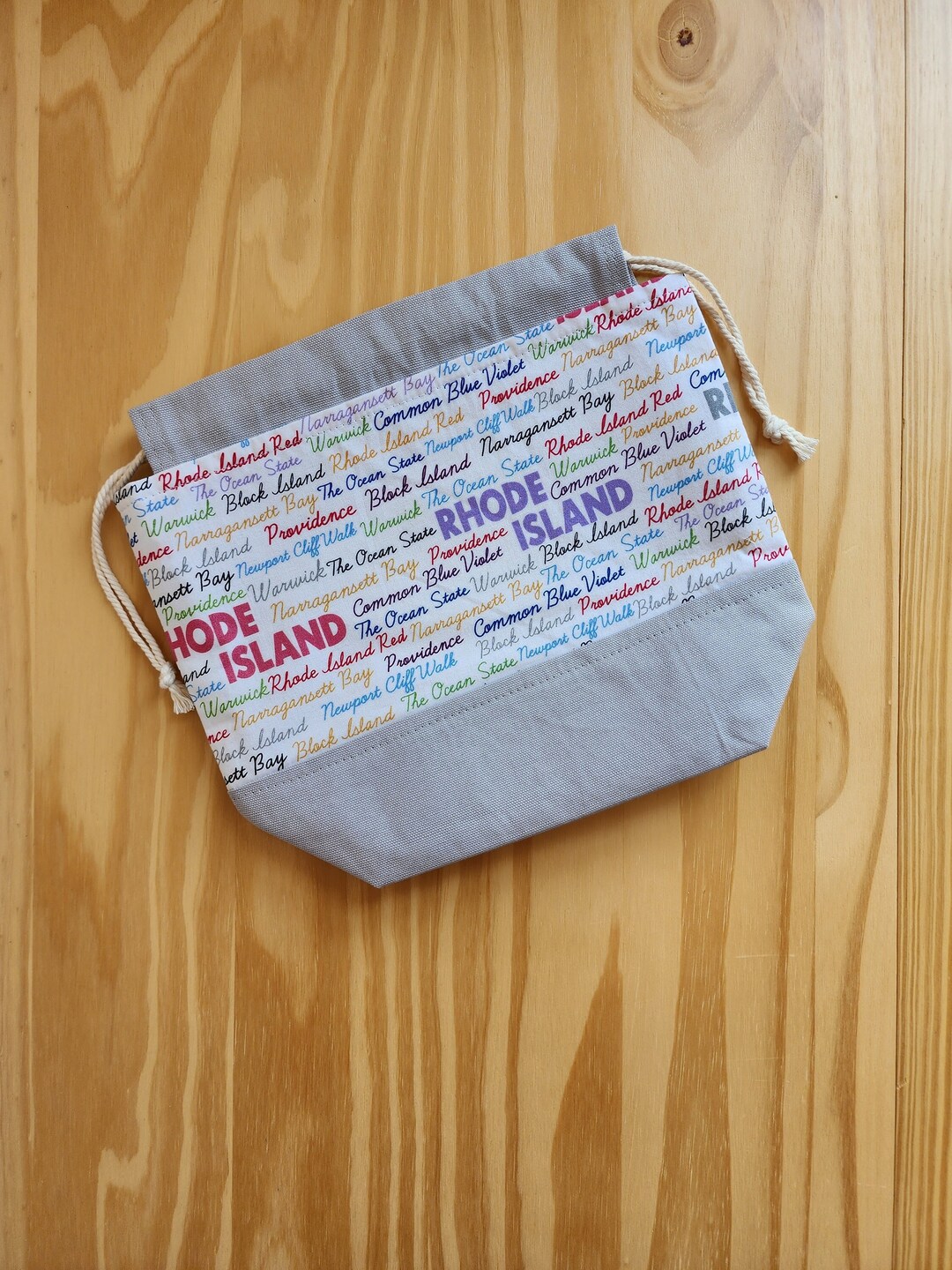 Rhode Island Project Bag: Cotton Knitting, Crochet, Needlework Pouch - Etsy