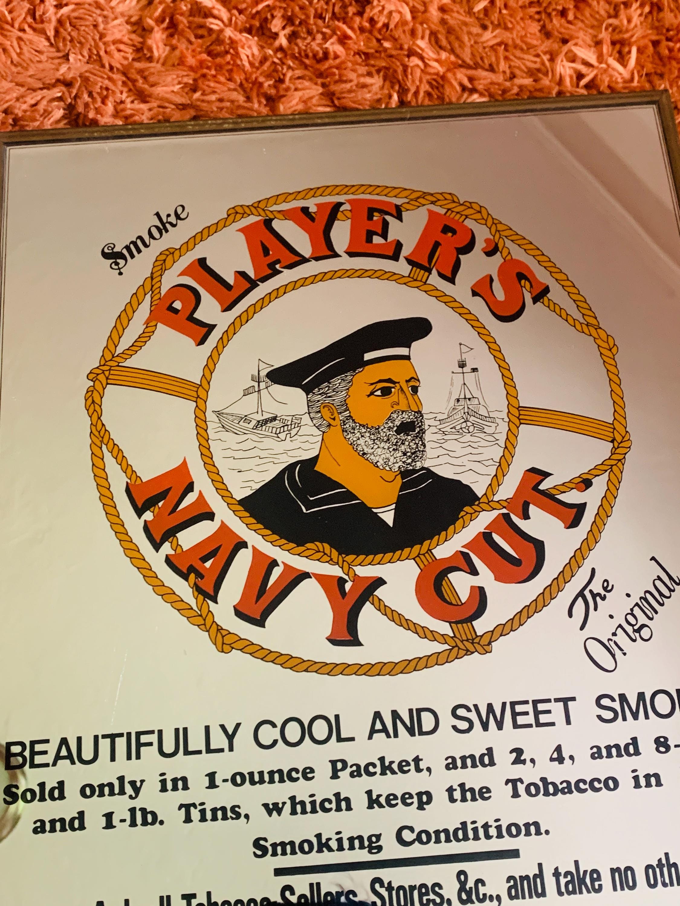 Vintage Player’s Navy Cut Cigarettes Tobacco Framed Advertising Mirror ...