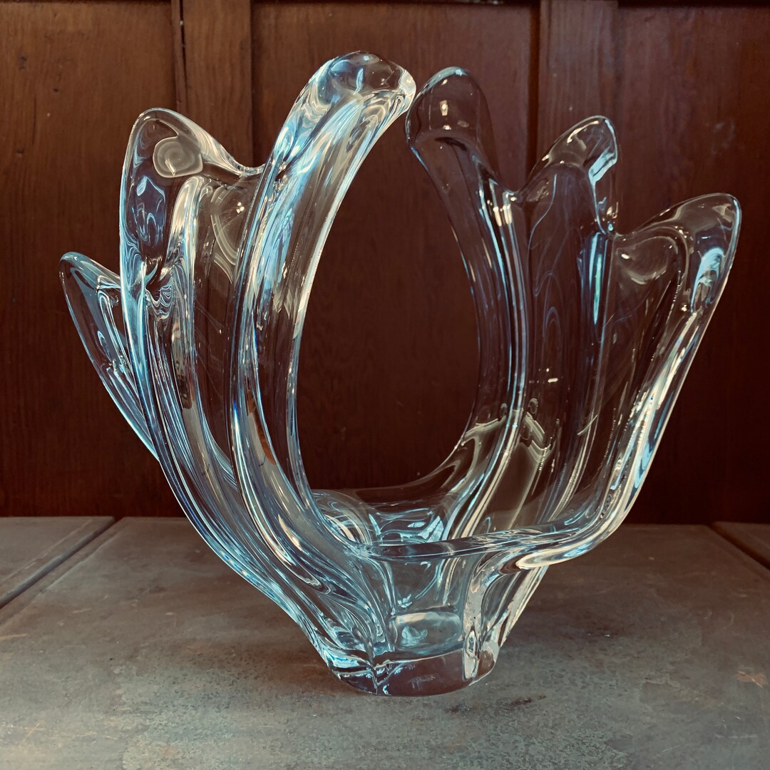 1970s Crystal Cofrac Art Verrier Glass Centerpiece French - Etsy