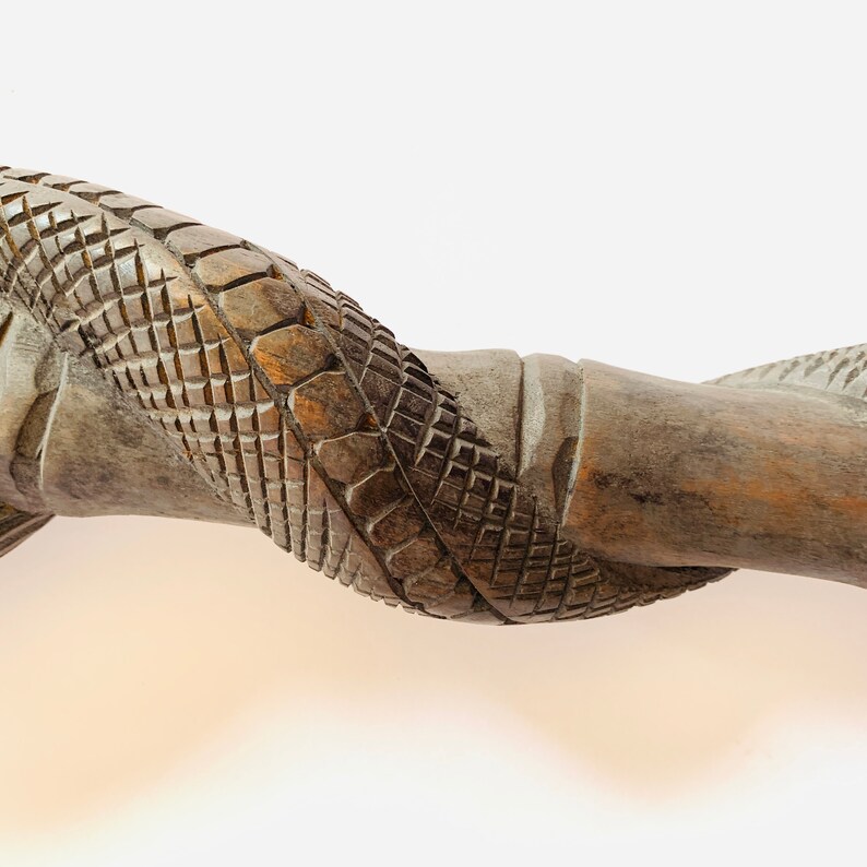 Vintage Hand Carved Wood Walking Stick Cane Crocodile Made in - Etsy