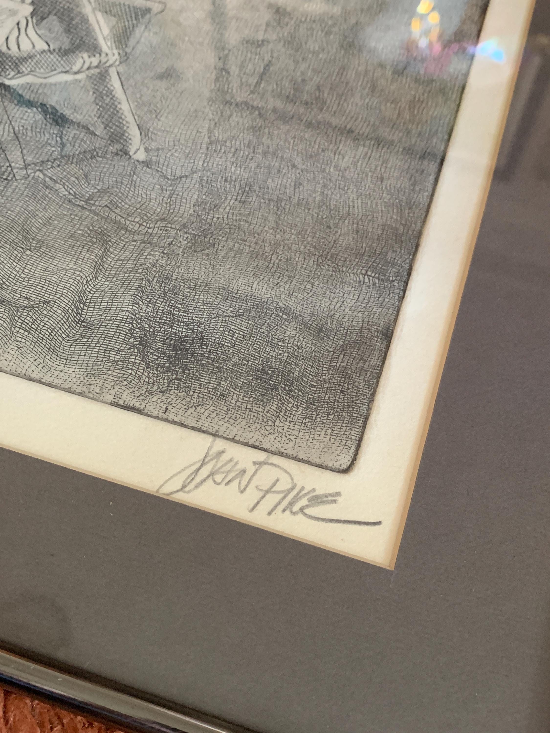 John Pike Etching Beach Scene Artist Proof shadows of El Farro - Etsy