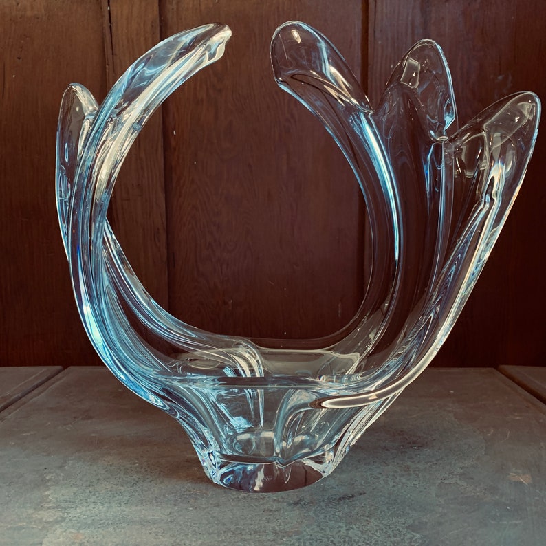 1970s Crystal Cofrac Art Verrier Glass Centerpiece French - Etsy