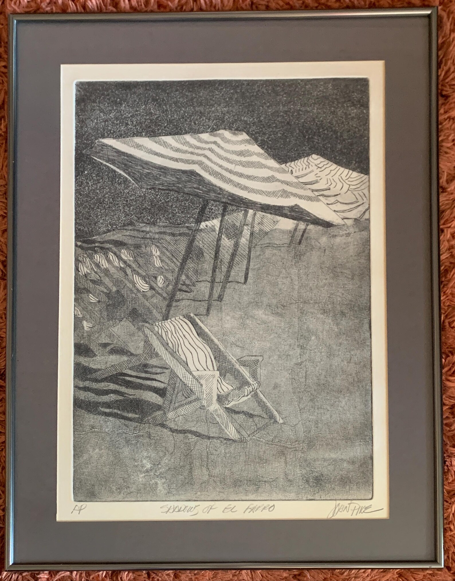 John Pike Etching Beach Scene Artist Proof "shadows of El Farro" - Etsy