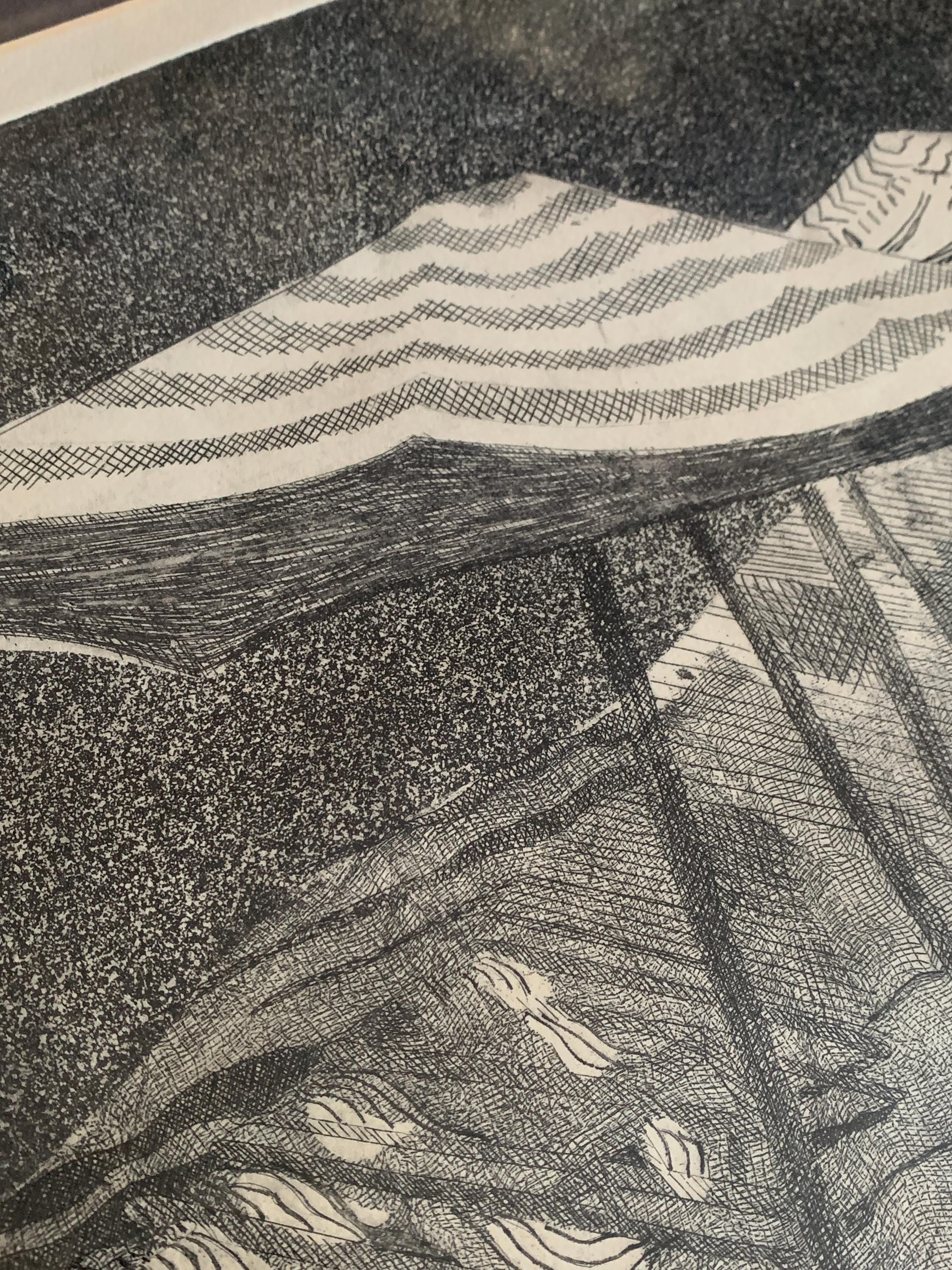 John Pike Etching Beach Scene Artist Proof shadows of El Farro - Etsy