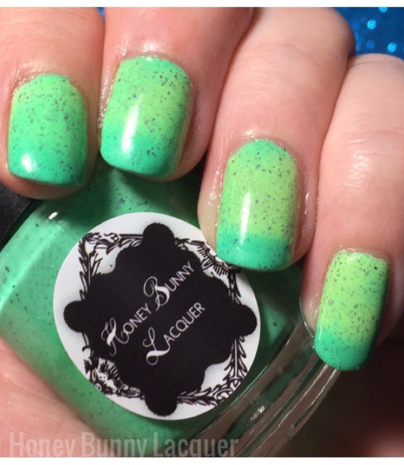 Mint Chocolate Chip - Thermal Nail Polish - Indie Nail Polish - Green ...