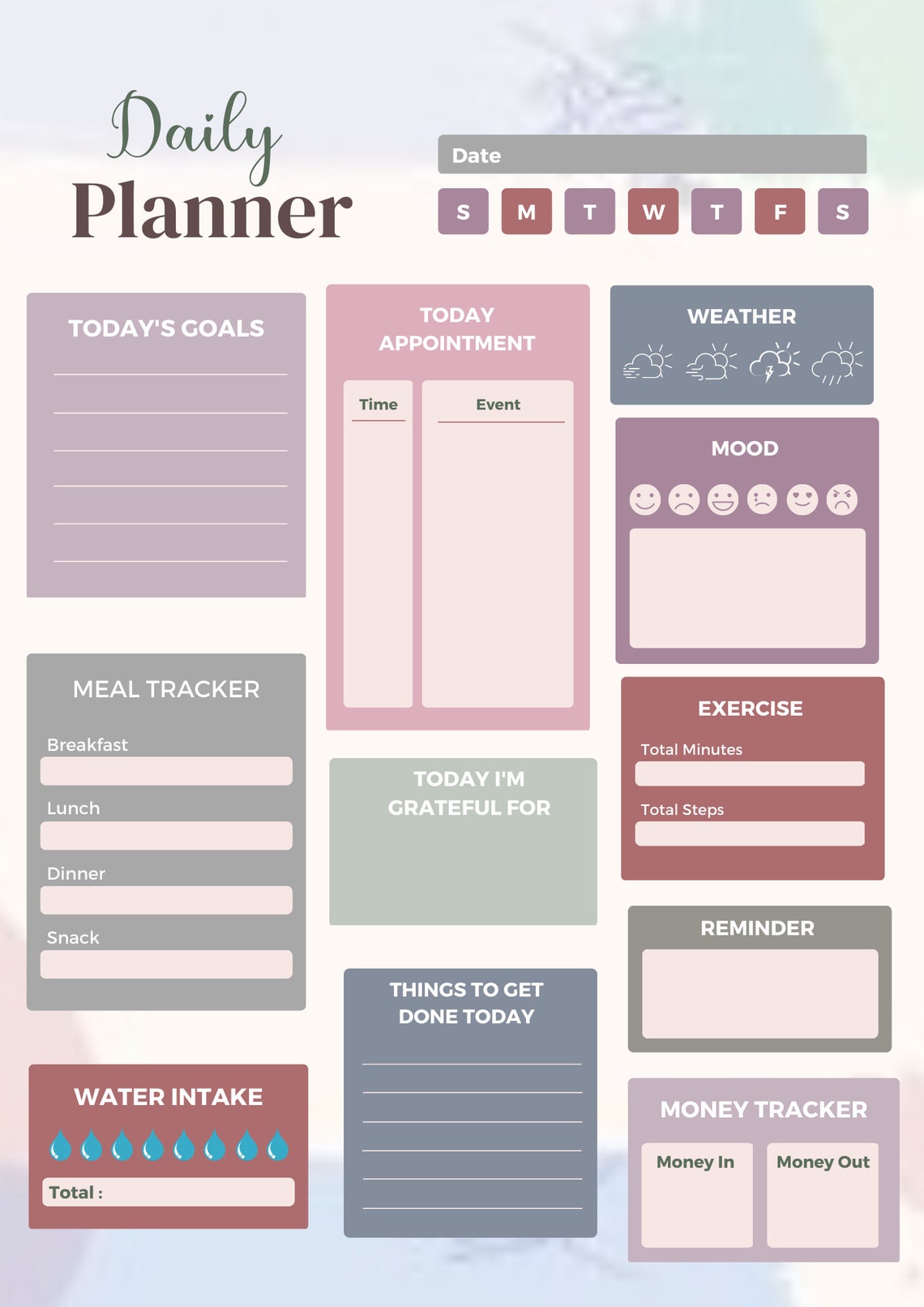 Goodnotes Digital Planner | Printable Daily Task Schedule | Simple One ...