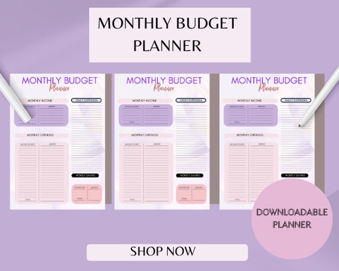 Income and Expenses Detectable Digital Planner Monthly and Weekly ...