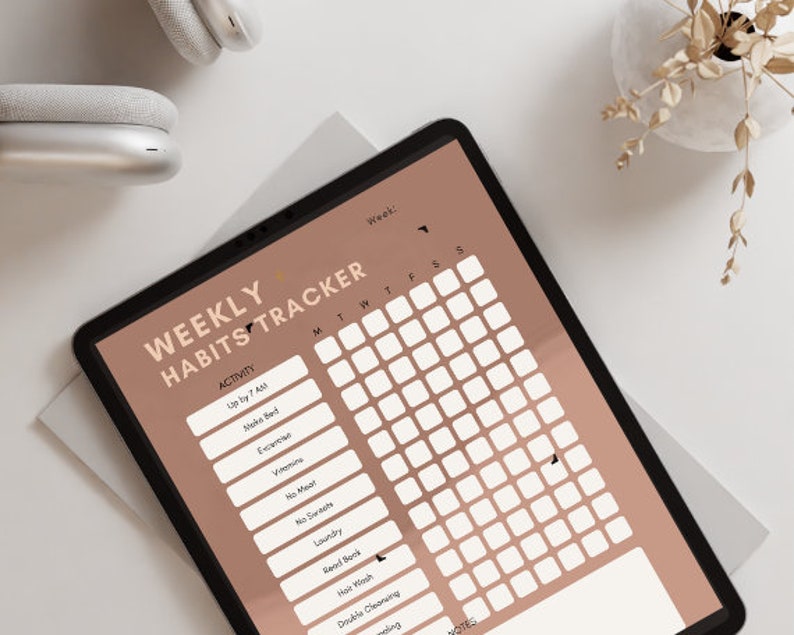 Canvas Habit Tracker Printable Daily, Weekly, Monthly Habit Planner ...