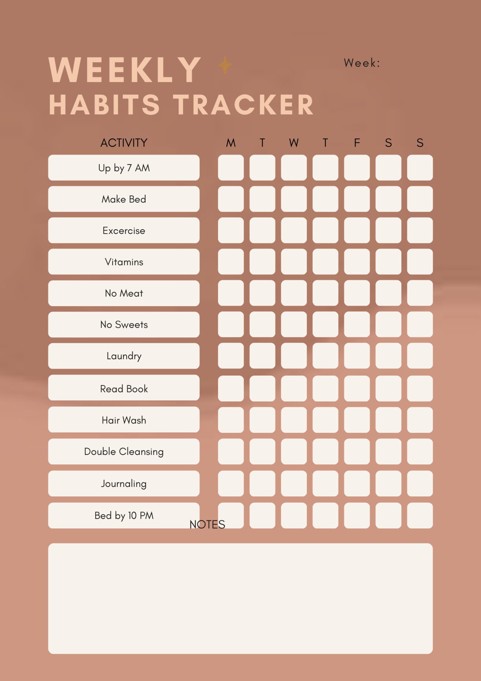 Canvas Habit Tracker Printable Daily, Weekly, Monthly Habit Planner ...