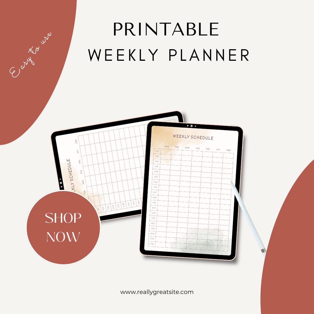 Undated Printable Daily Planner Weekly Organizer Journal Weekly Monthly ...