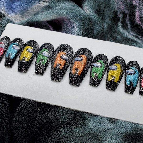 Among Us Nails - Etsy