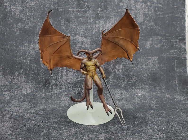 Resin Printed Hand Painted Horned Devil Miniature for TTRPG D&D ...