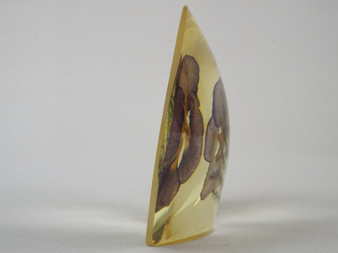 Vintage Lucite Paperweight Pansy Flowers Tarax Infinity Products 4 Tall ...