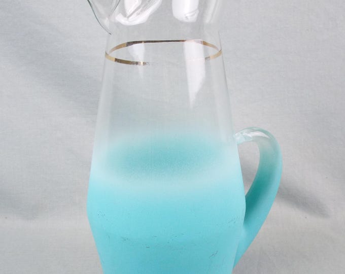 Vintage Blendo Pitcher West Virginia Specialty Glass Aqua Turquoise ...