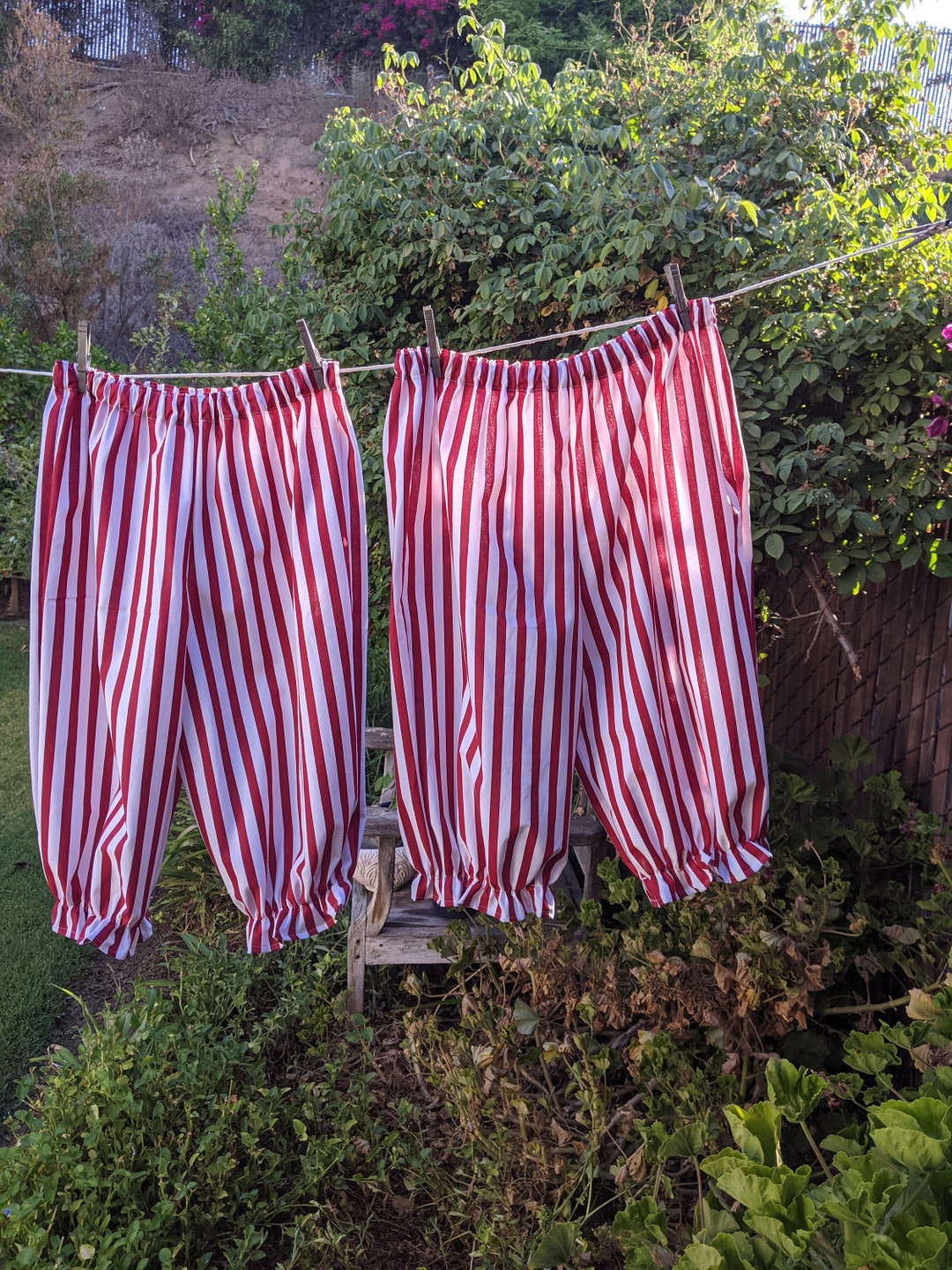 Red and White Stripe Bloomers 2X-5X Cotton Pirate Bloomers No Lace - Etsy