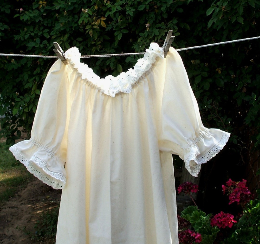 Prairie Nightgown Womens Xlg-5x Eyelet Lace Trim Custom Made - Etsy