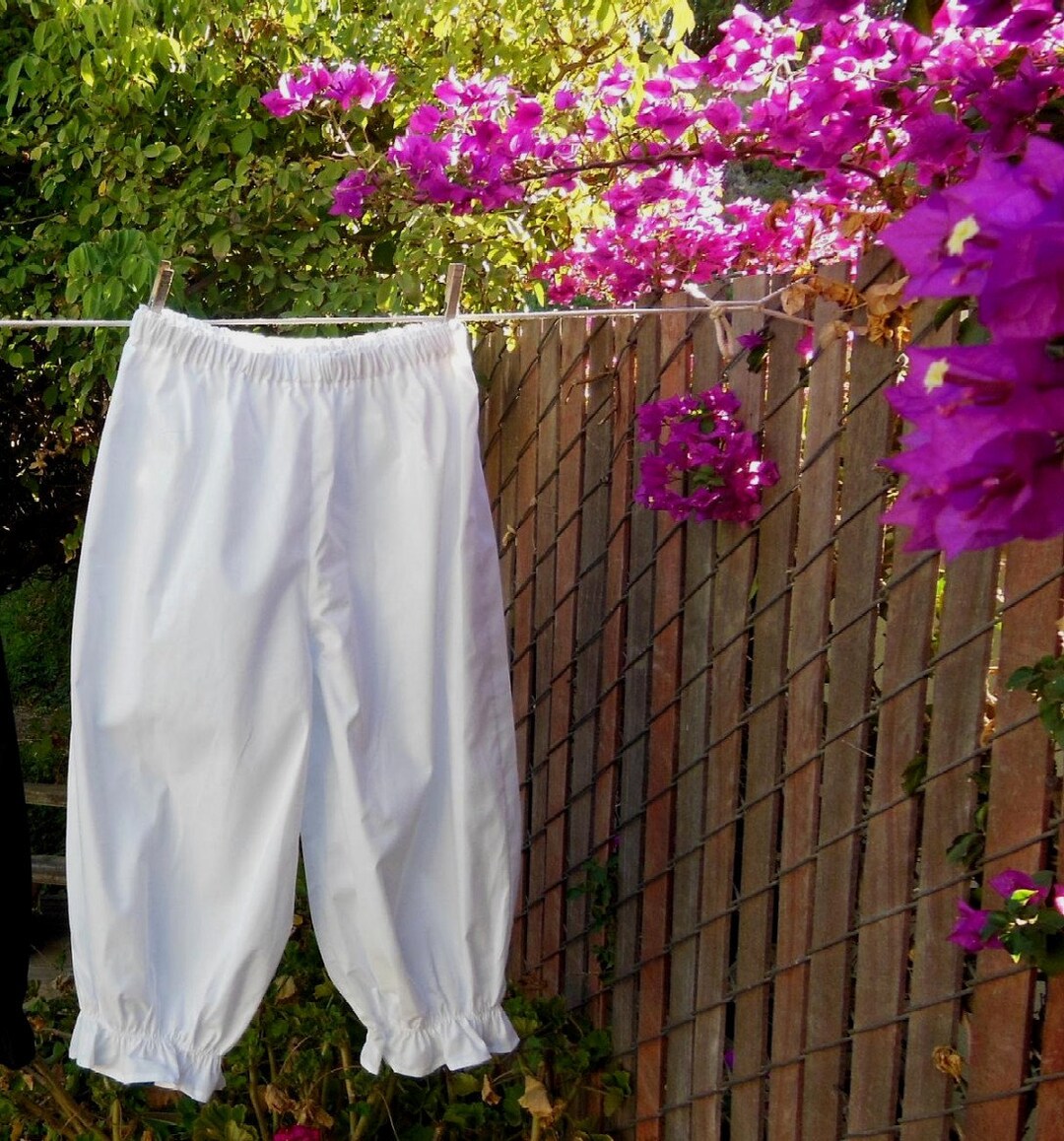 Ready Now White Cotton 2X Womens Renaissance Basic Bloomers Frugal ...
