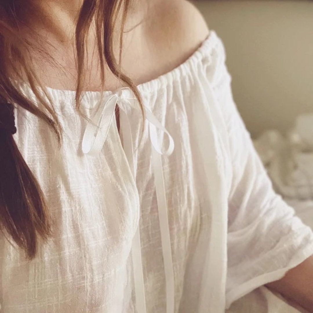 Outlander Wedding Night White Linen Cotton Gauze Claire Shift Womens ...