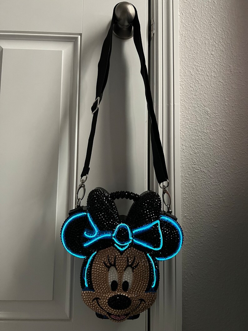 Tron Themed Lights-up Minnie Mouse Bucket Crossbody - Etsy