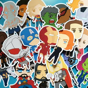 Endgame Marvel Characters Vinyl Stickers - Etsy