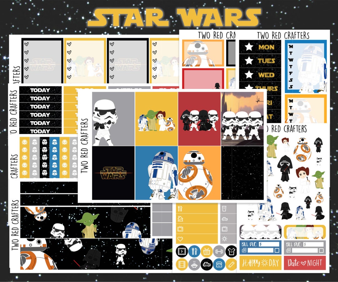 Star Wars Planner Sticker Kit - Etsy