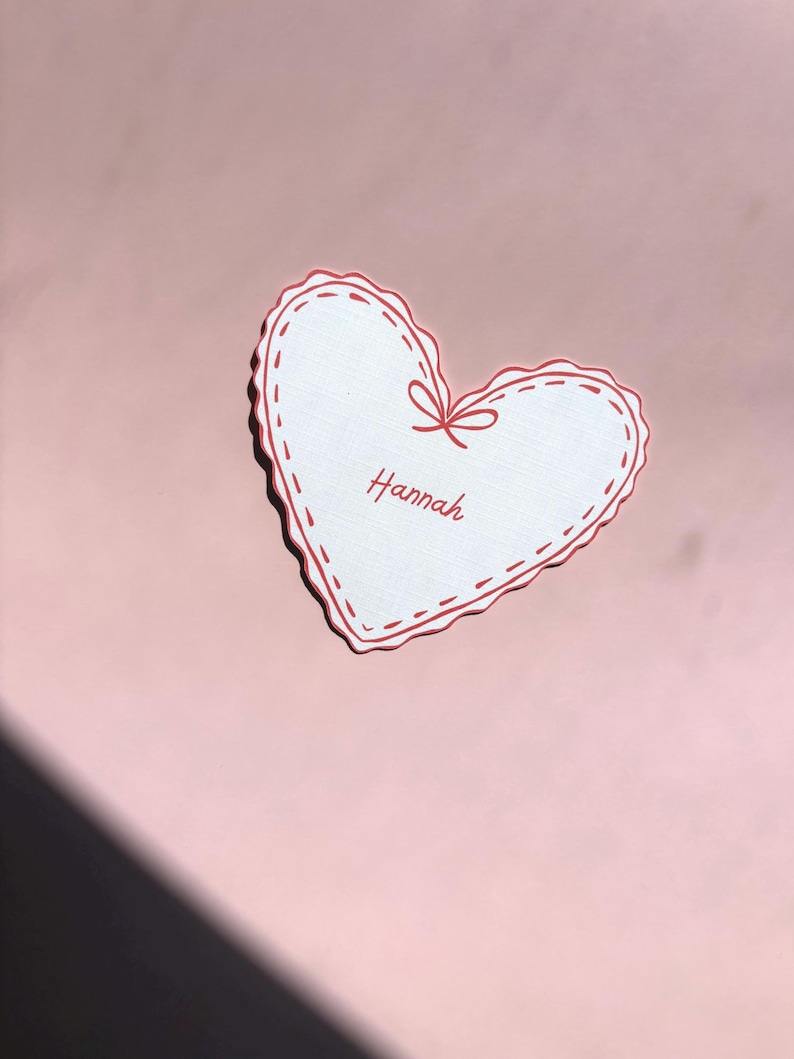 Die-cut Heart Shaped Place Cards for Weddings, Bridal Showers ...