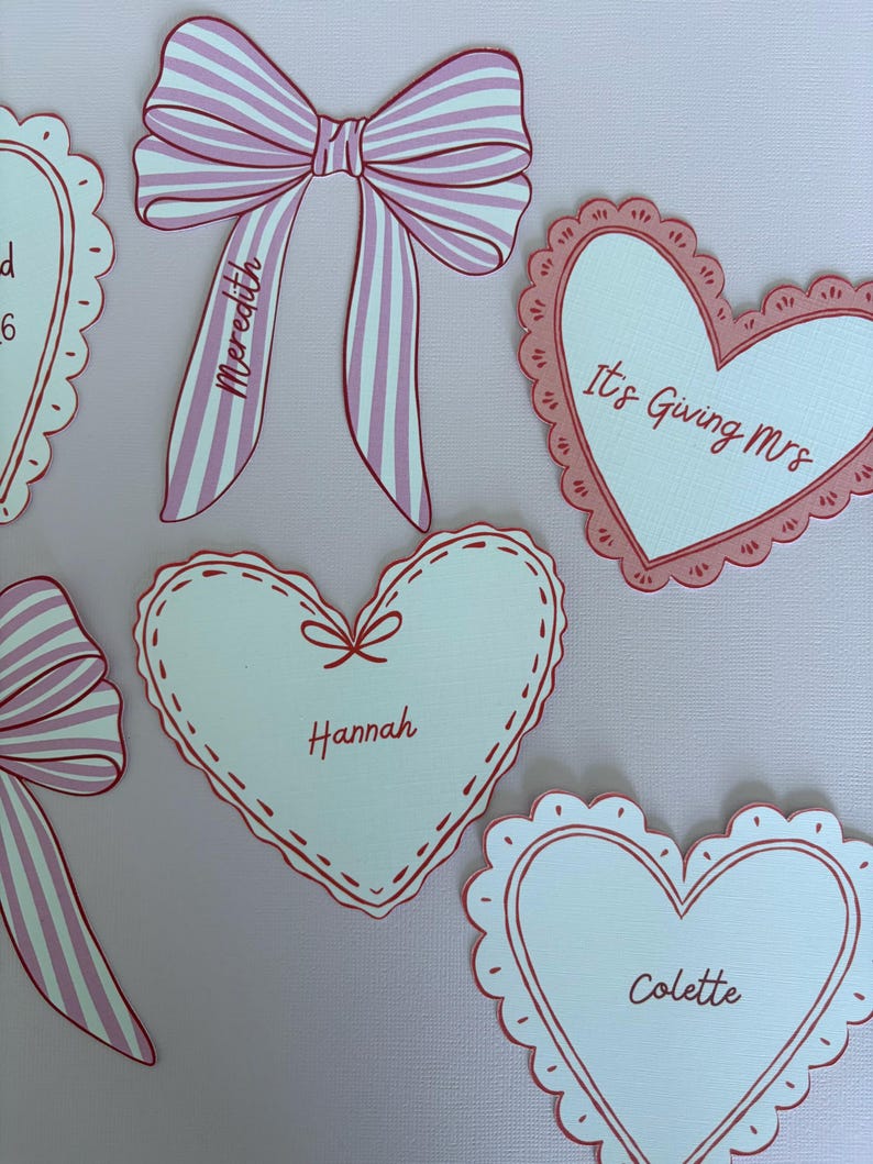 Die-cut Heart Shaped Place Cards for Weddings, Bridal Showers ...