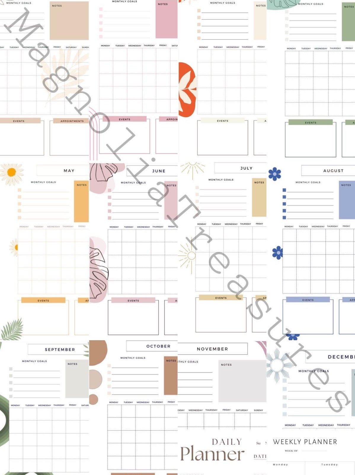 Printable Planner 2022-2023 Monthly/weekly/daily - Etsy